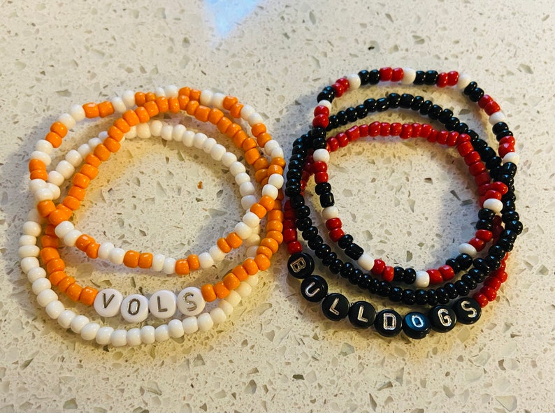 Sports Team Bracelet / Team Colors / Beaded Bracelet / School Team ...