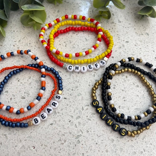 Sports Team Bracelet / Team Colors / Beaded Bracelet / School - Etsy