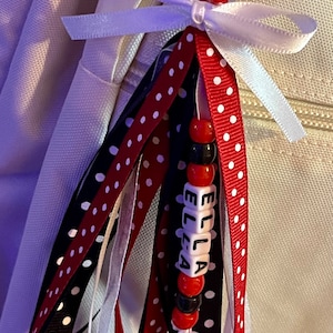 Personalized Ribbon Bag Tag/cheer Bag Tag/ribbon Zipper Pull/ribbon ...