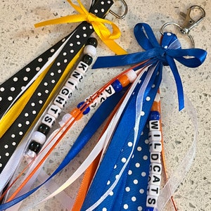 Personalized Ribbon Bag Tag/cheer Bag Tag/ribbon Zipper Pull/ribbon ...