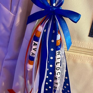 Personalized Ribbon Bag Tag/cheer Bag Tag/ribbon Zipper Pull/ribbon ...