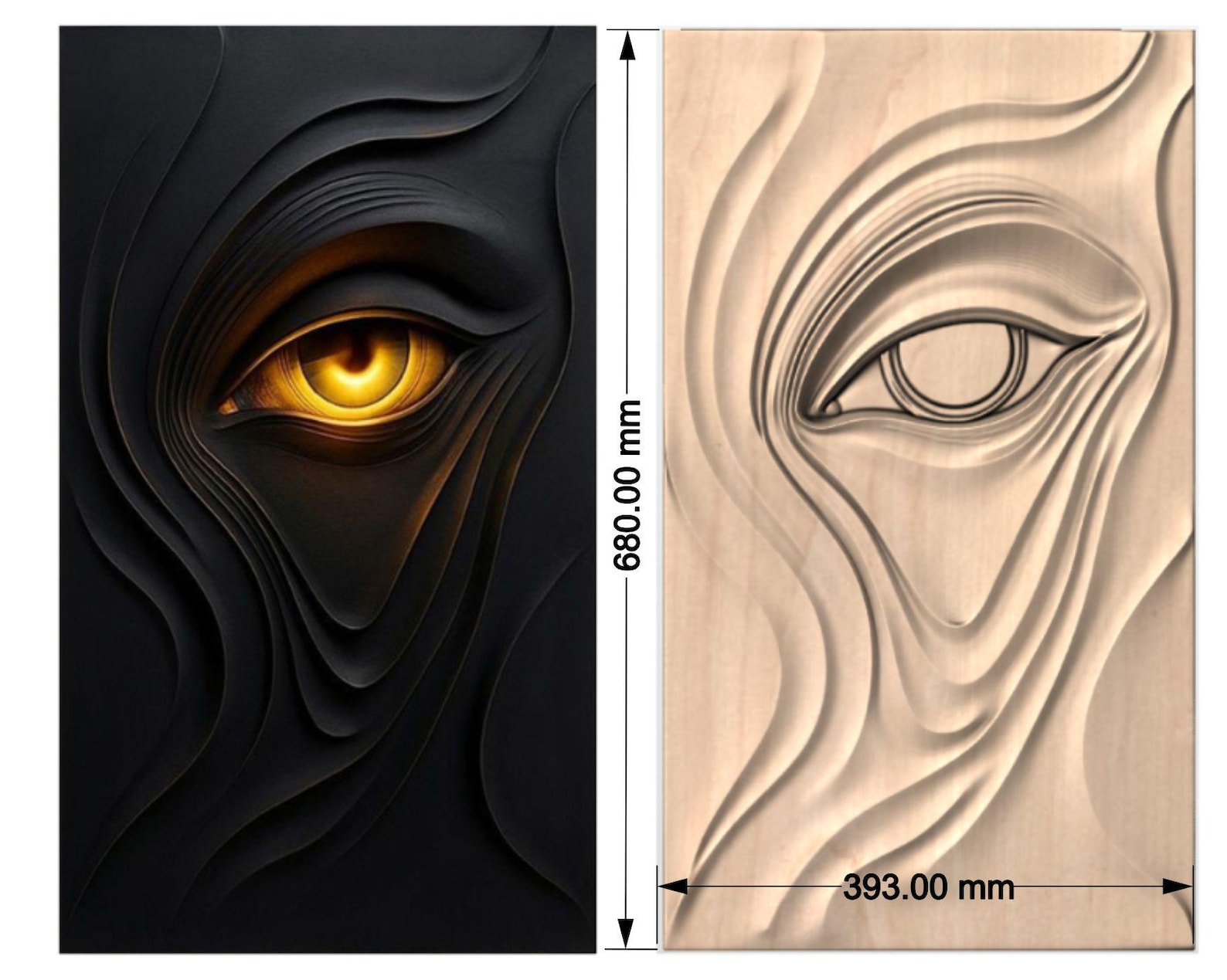 3D Eye Wall Art STL File: Abstract CNC Laser Cut Decor - Etsy