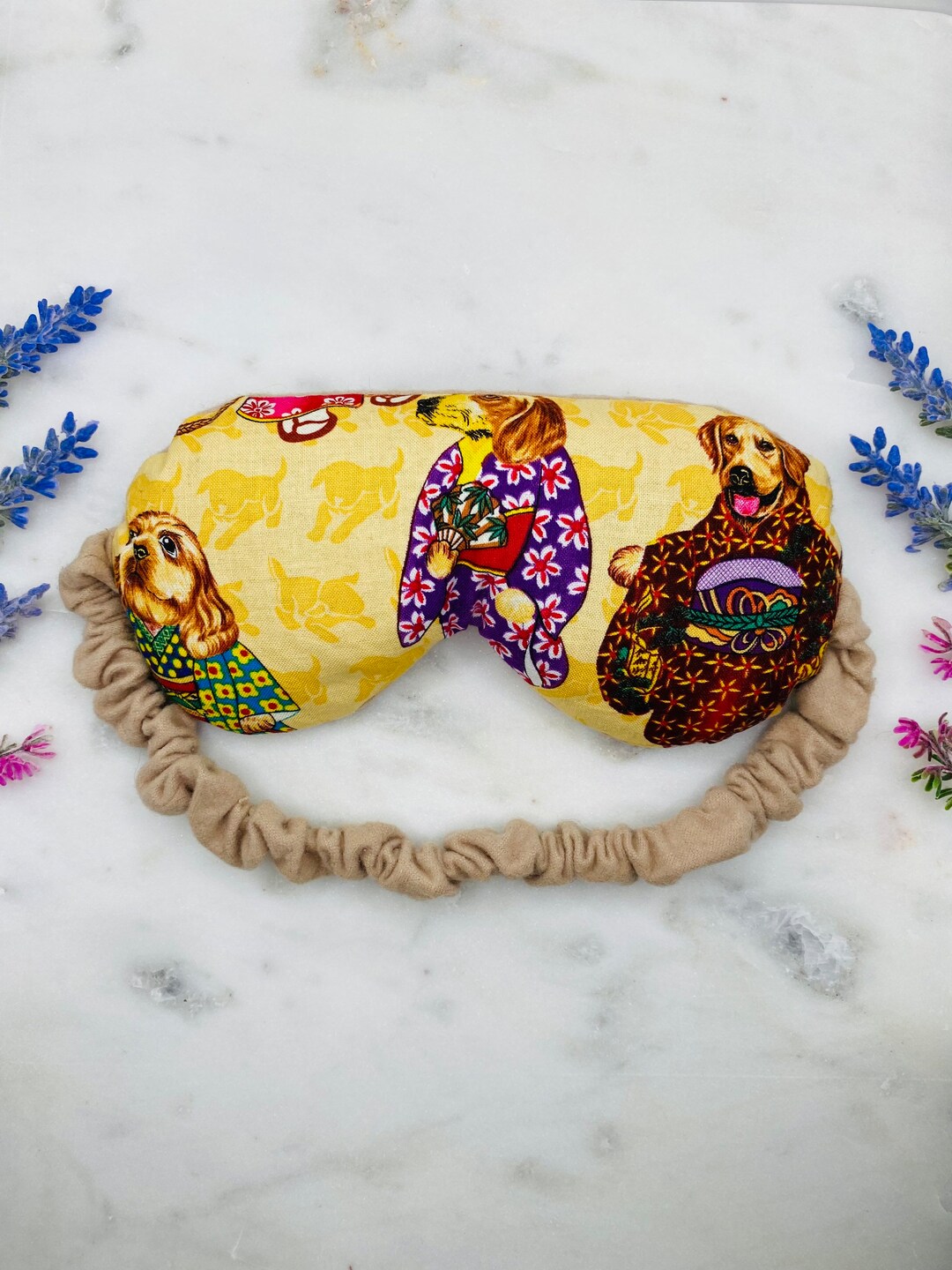 Weighted Flax Seed Eye Mask Japanese Dogs W/kimono Print - Etsy