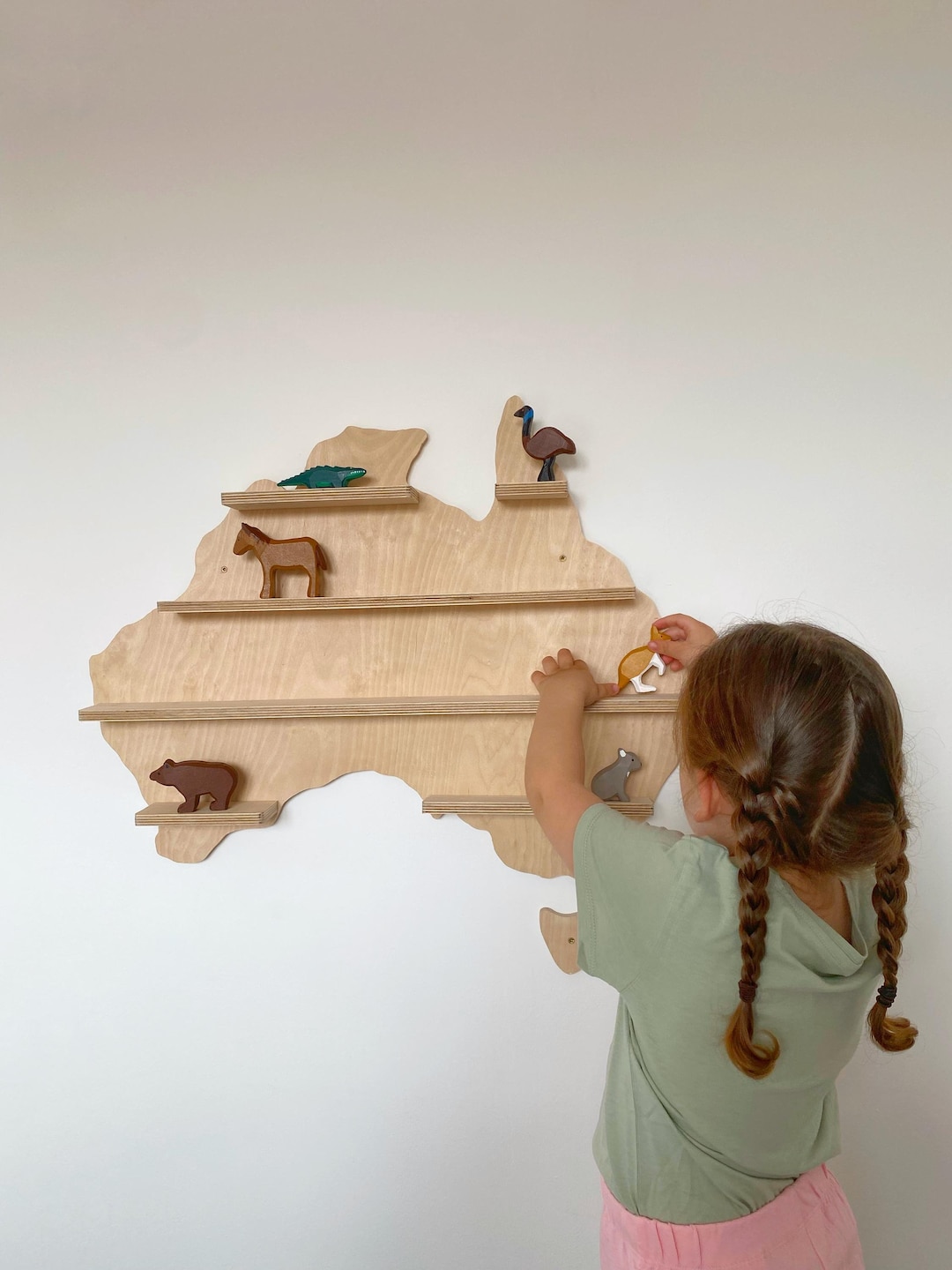 Handcrafted Wooden Australian Map Shelf, Nursery & Kids Room Decor ...