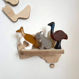 Handcrafted Wooden World Map Shelf, Continent Wall Shelves Decoration ...