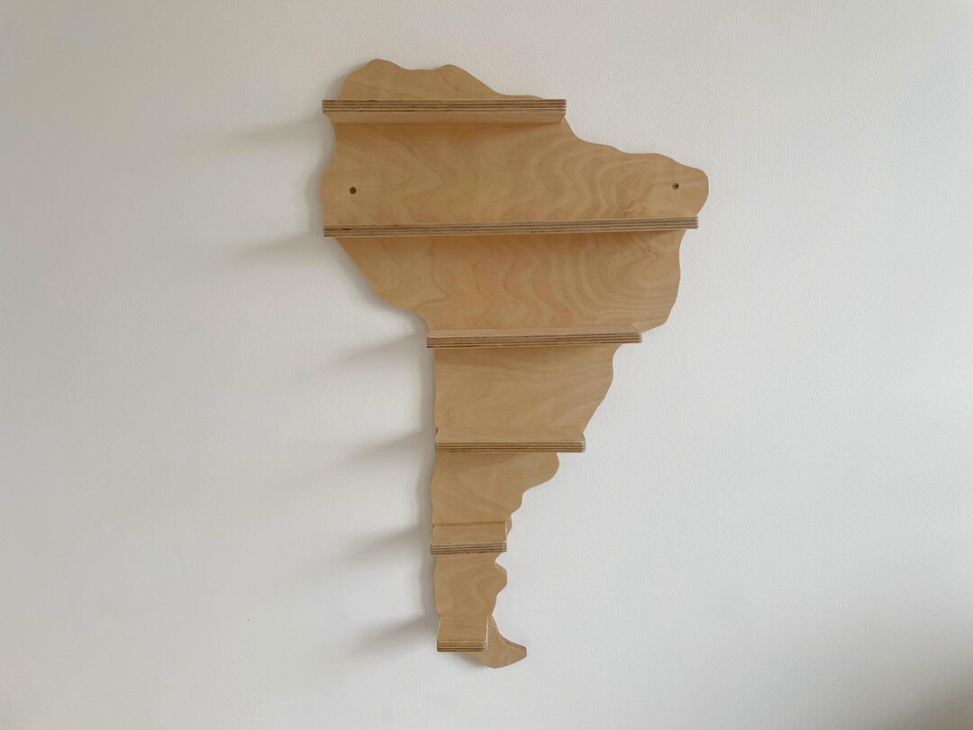 Handcrafted Wooden South American Map Shelf, Nursery & Kids Room Decor ...