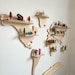 Handcrafted Wooden World Map Shelf, Continent Wall Shelves Decoration ...