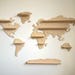 Handcrafted Wooden World Map Shelf, Continent Wall Shelves Decoration ...