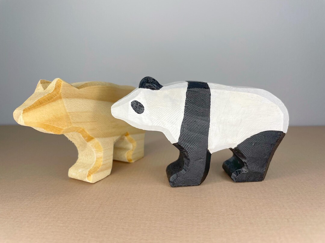 Panda Handmade Wooden Toy for Kids, Paintable DIY Craft or Hand-painted ...