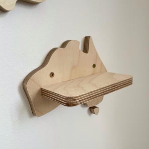 Handcrafted Wooden World Map Shelf, Continent Wall Shelves Decoration ...