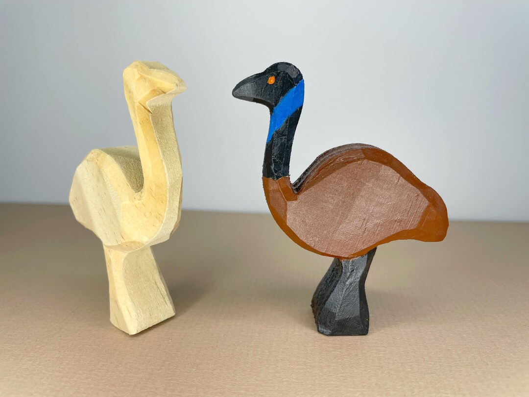 Emu Handmade Wooden Toy for Kids, Paintable DIY Craft or Hand-painted ...