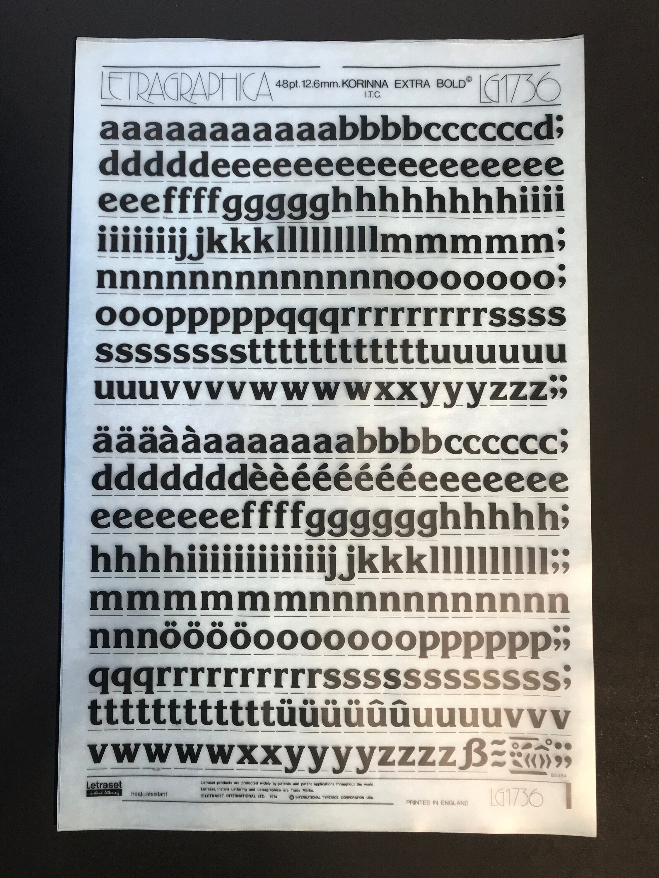 Letraset Letragraphica Vintage Transfer Letters Choose | Etsy