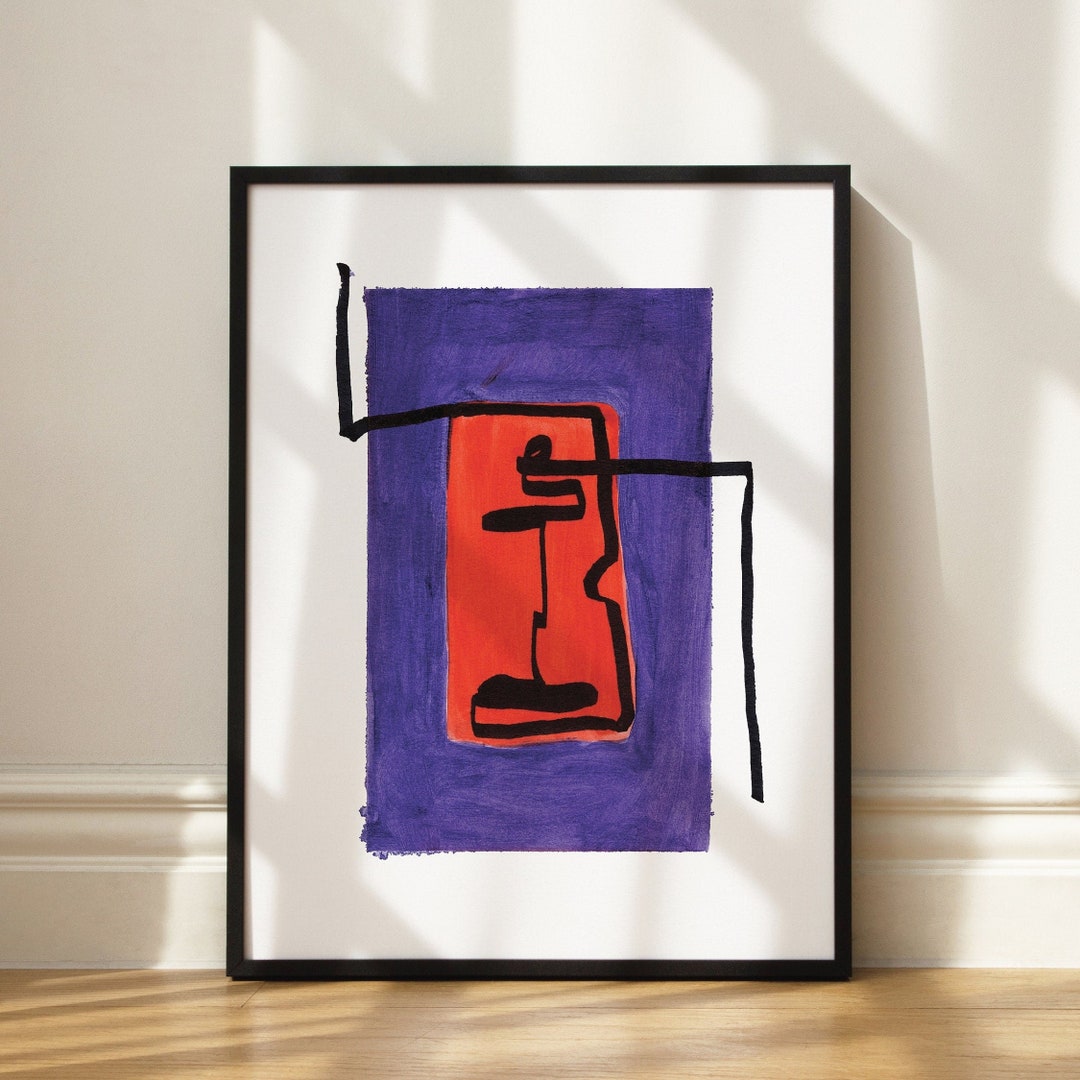 Blockhead Abstract Watercolor Art Print: Modern Minimalist Decor - Etsy