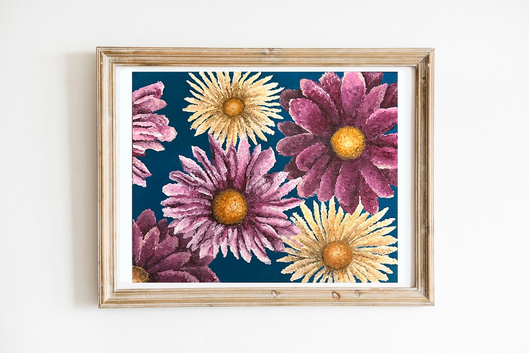 Hand Painted Assorted Flowers on Canvas Digital Download - Etsy