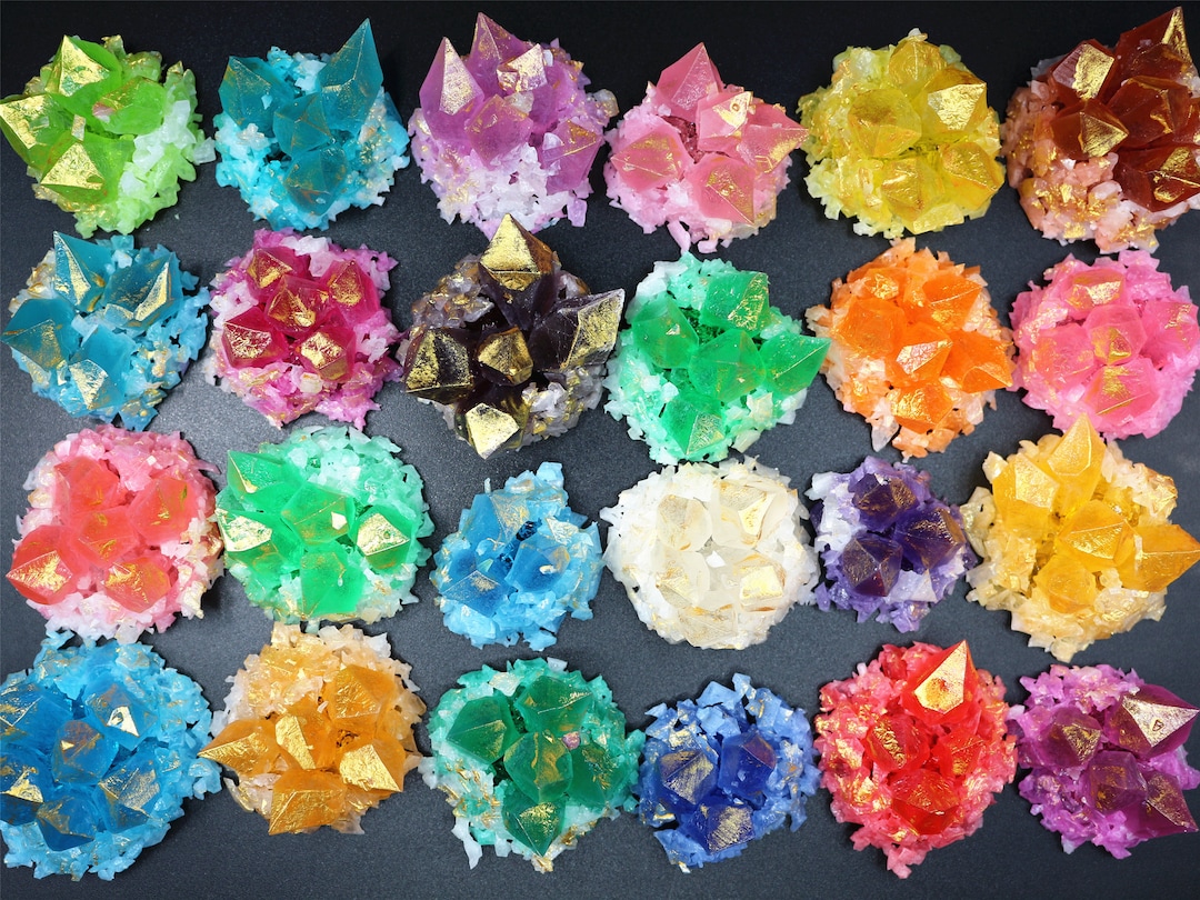 24 Colors&flavors Crystal Cluster Kohakutou Candy|edible Gem|vegan|cake ...
