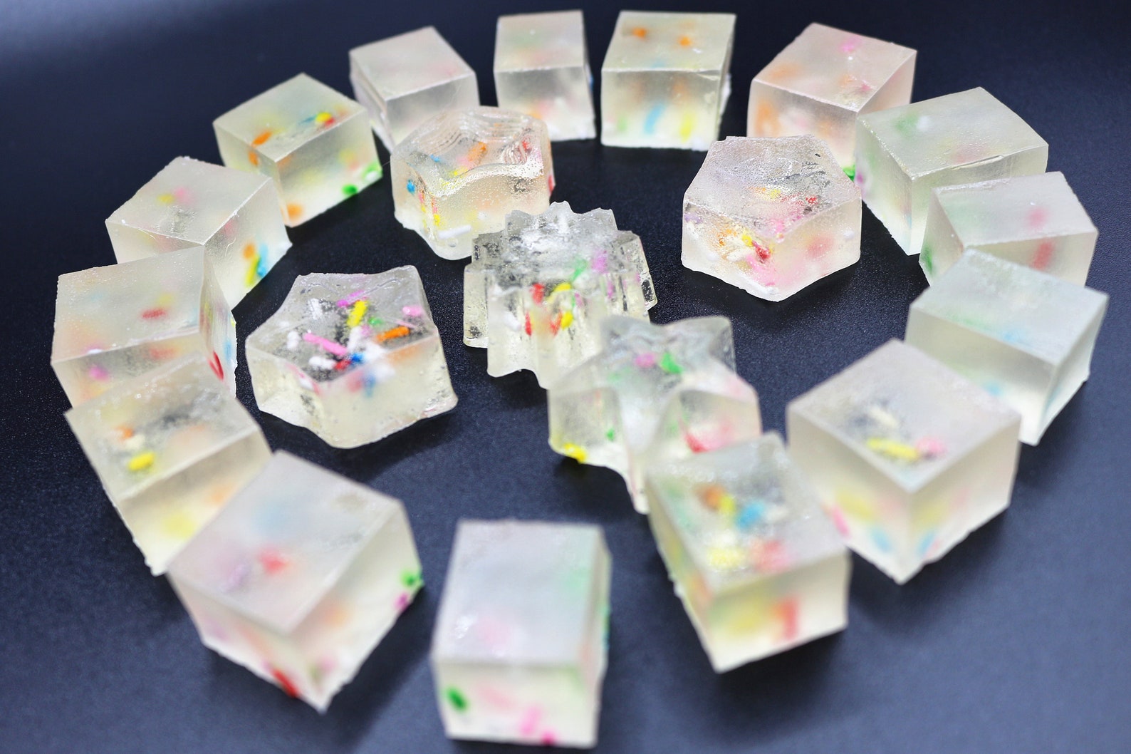 Vegan Rainbow Clear Kohakutou Candy，edible Crystal Candy， Vegan ...