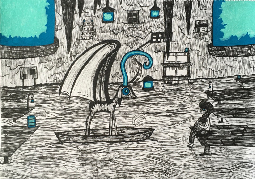 River Styx Demon Goat Boat Art Print - Etsy