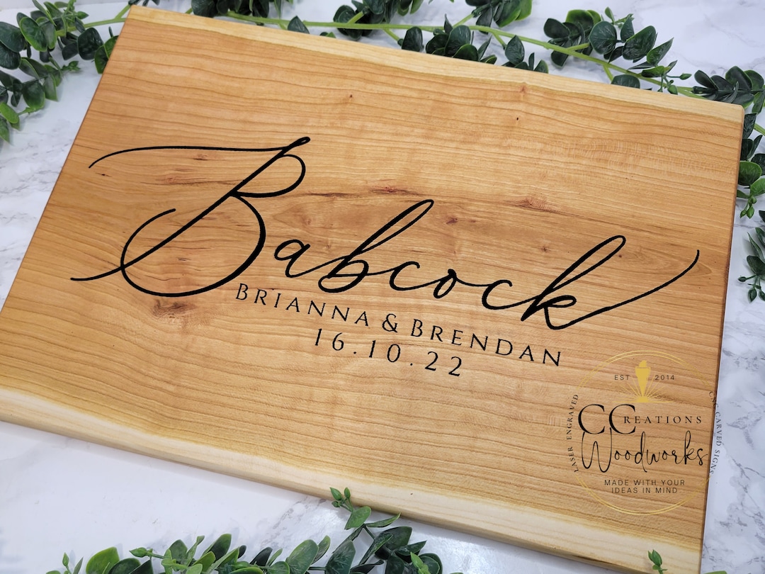 Modern Minimalistic Calligraphy Design Personalized Charcuterie Board ...