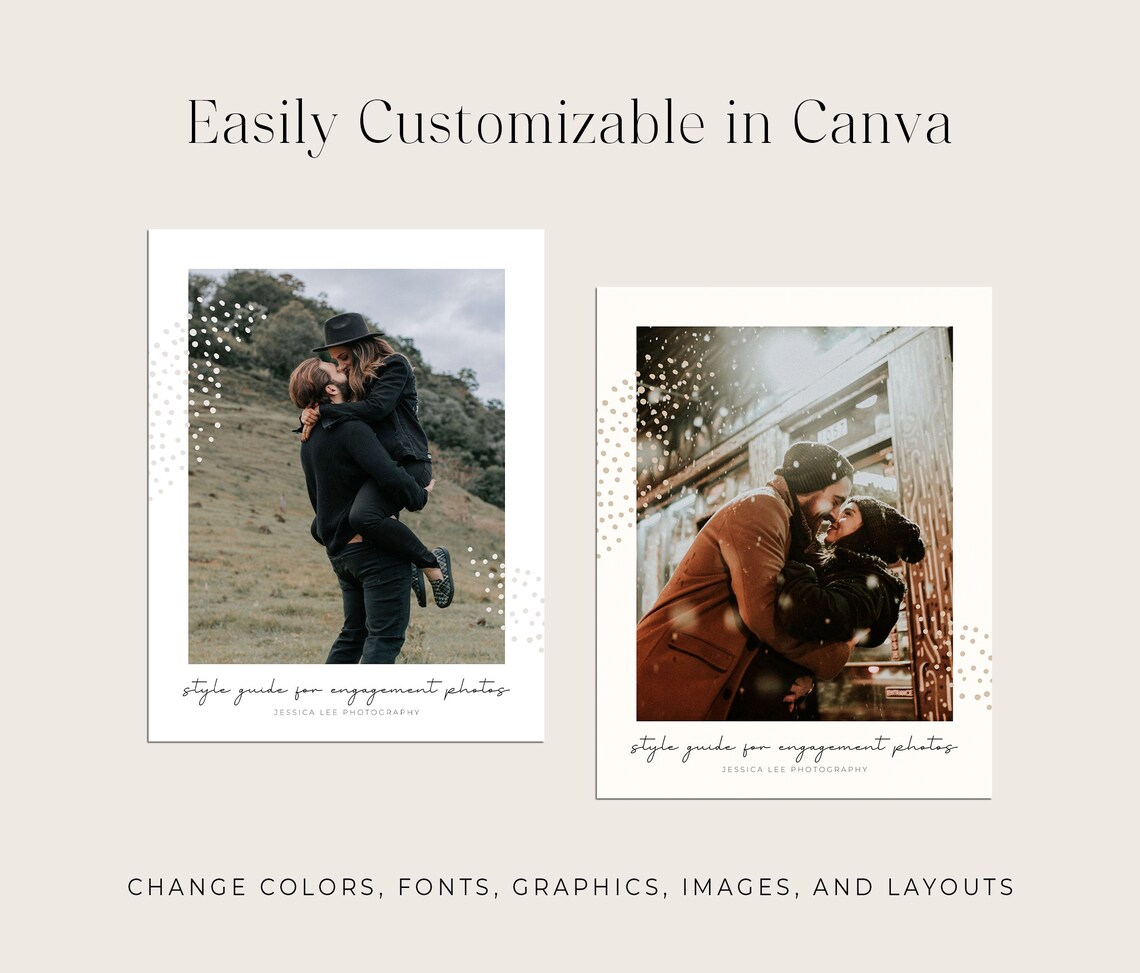 Canva Style Guide Template for Photographers Engagement | Etsy Singapore