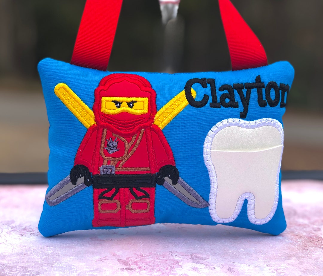 Ninja Tooth Fairy Pillow, Personalize Pillow, Embroidered Pillow, Ninja ...
