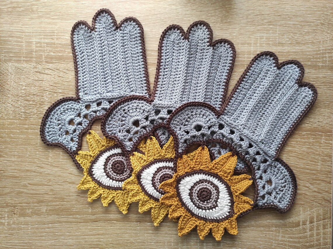 Hamsa Hand Crochet Applique Pattern - Etsy
