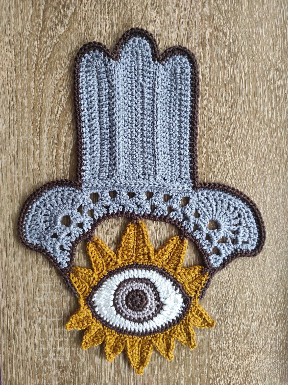 Hamsa Hand Crochet Applique Pattern - Etsy