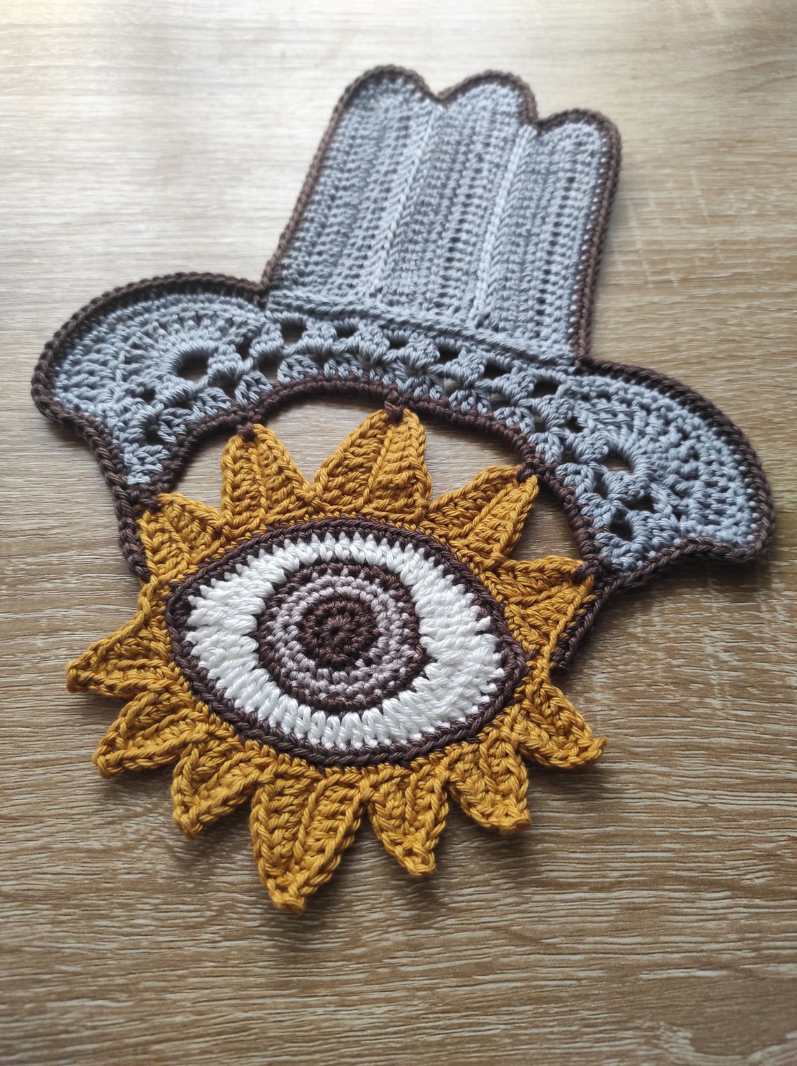 Hamsa Hand Crochet Applique Pattern - Etsy