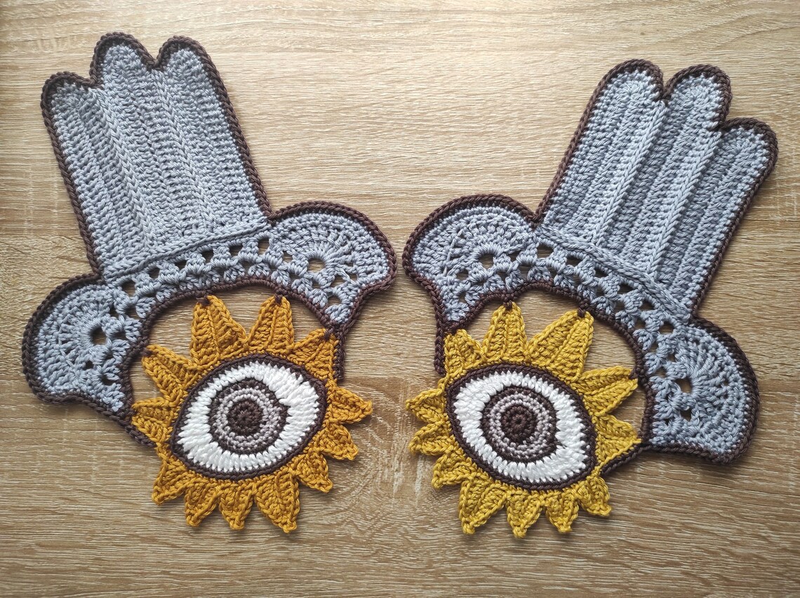 Hamsa Hand Crochet Applique Pattern - Etsy