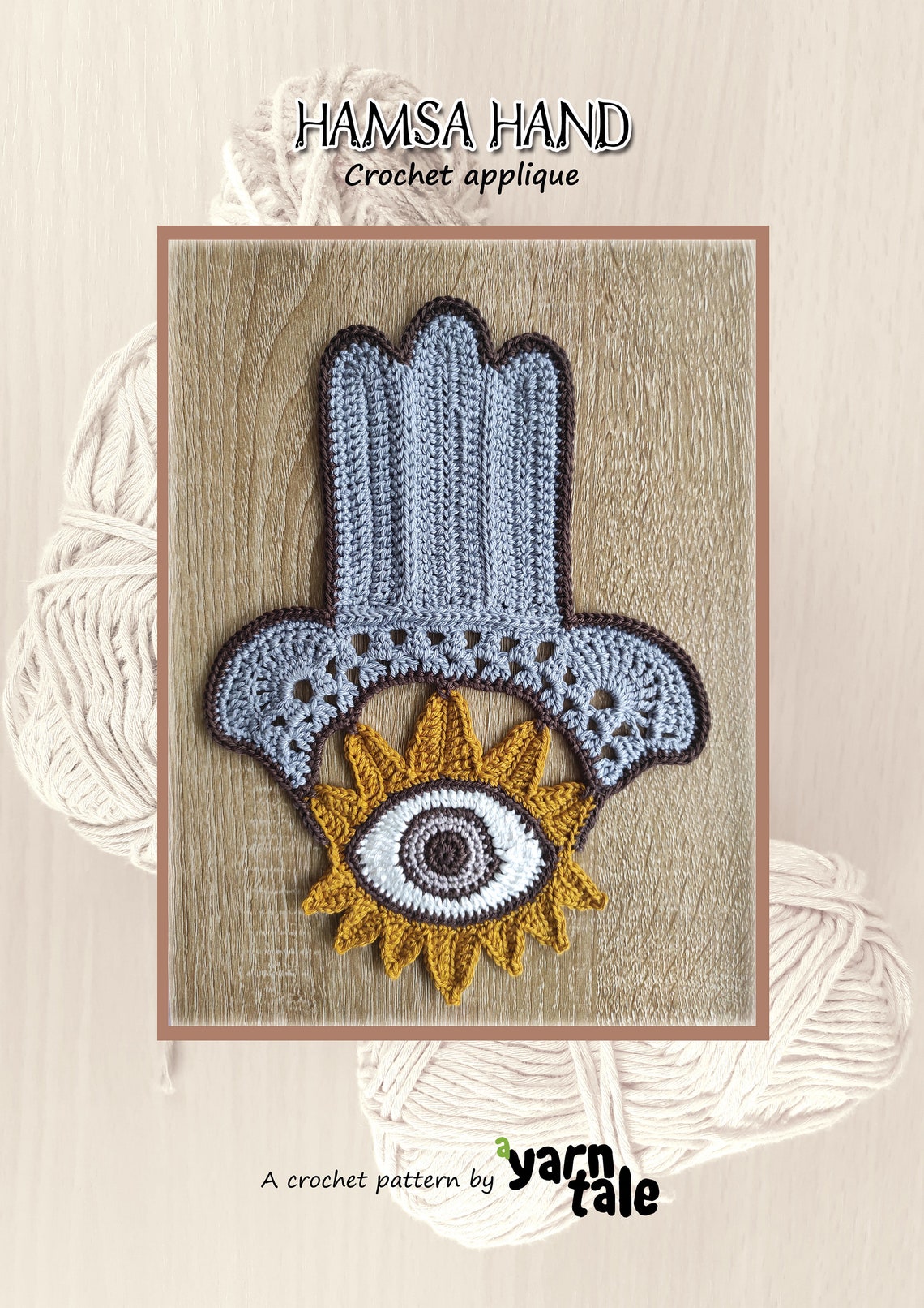 Hamsa Hand Crochet Applique Pattern - Etsy