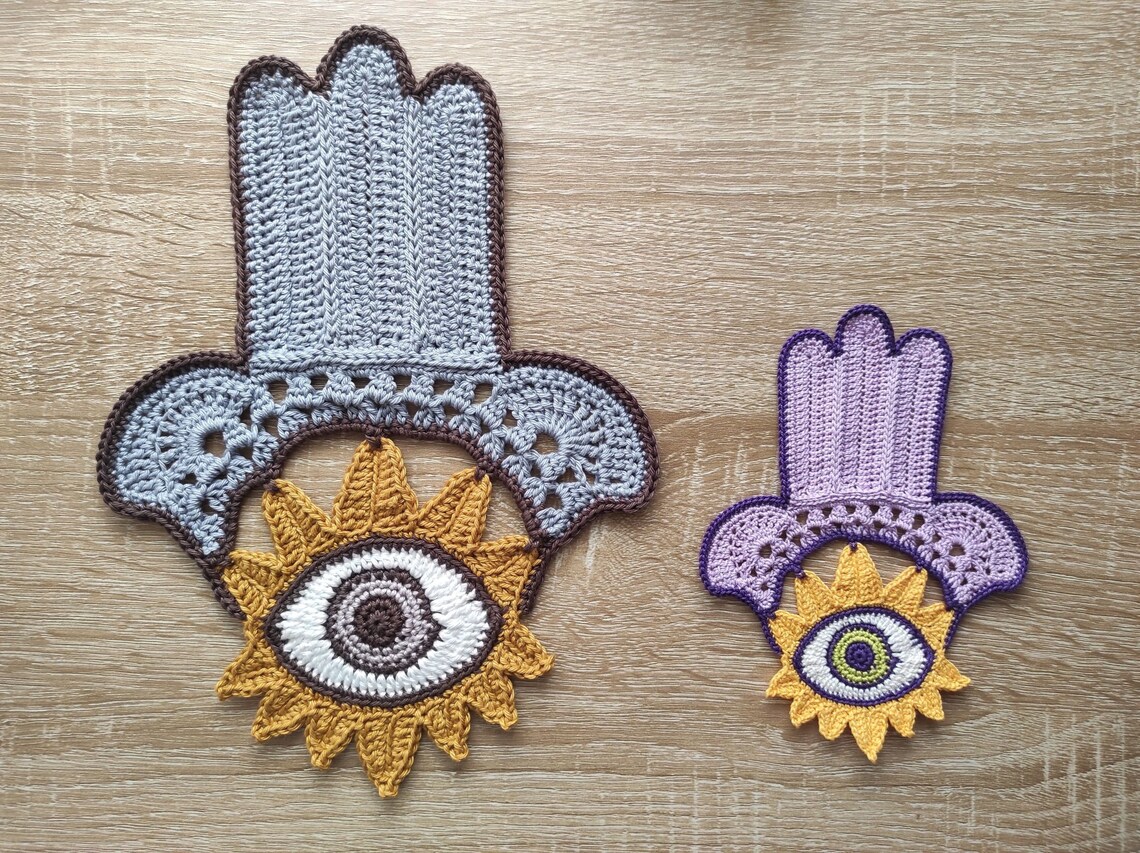 Hamsa Hand Crochet Applique Pattern - Etsy