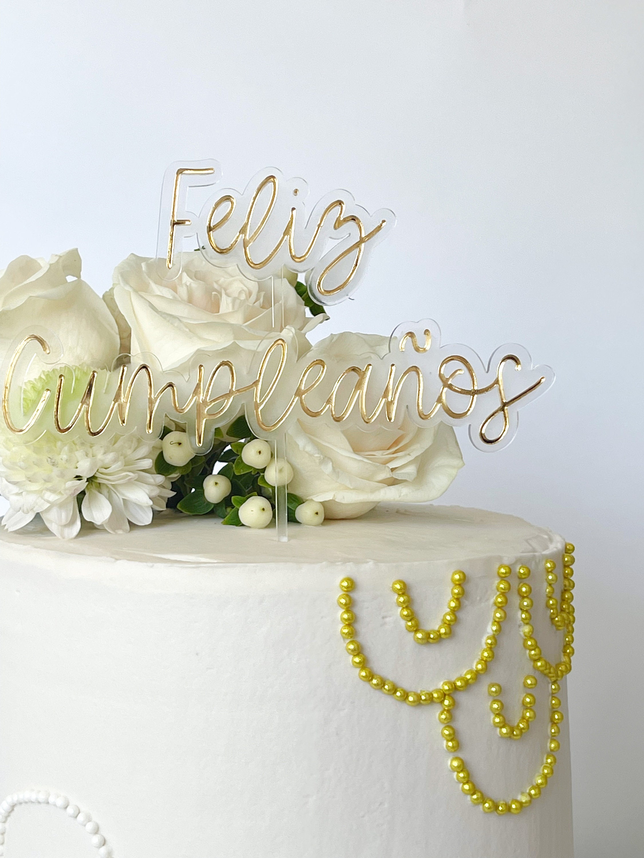 Cake Topper Feliz Cumpleanos Topper Acrylic Cake Topper - Etsy