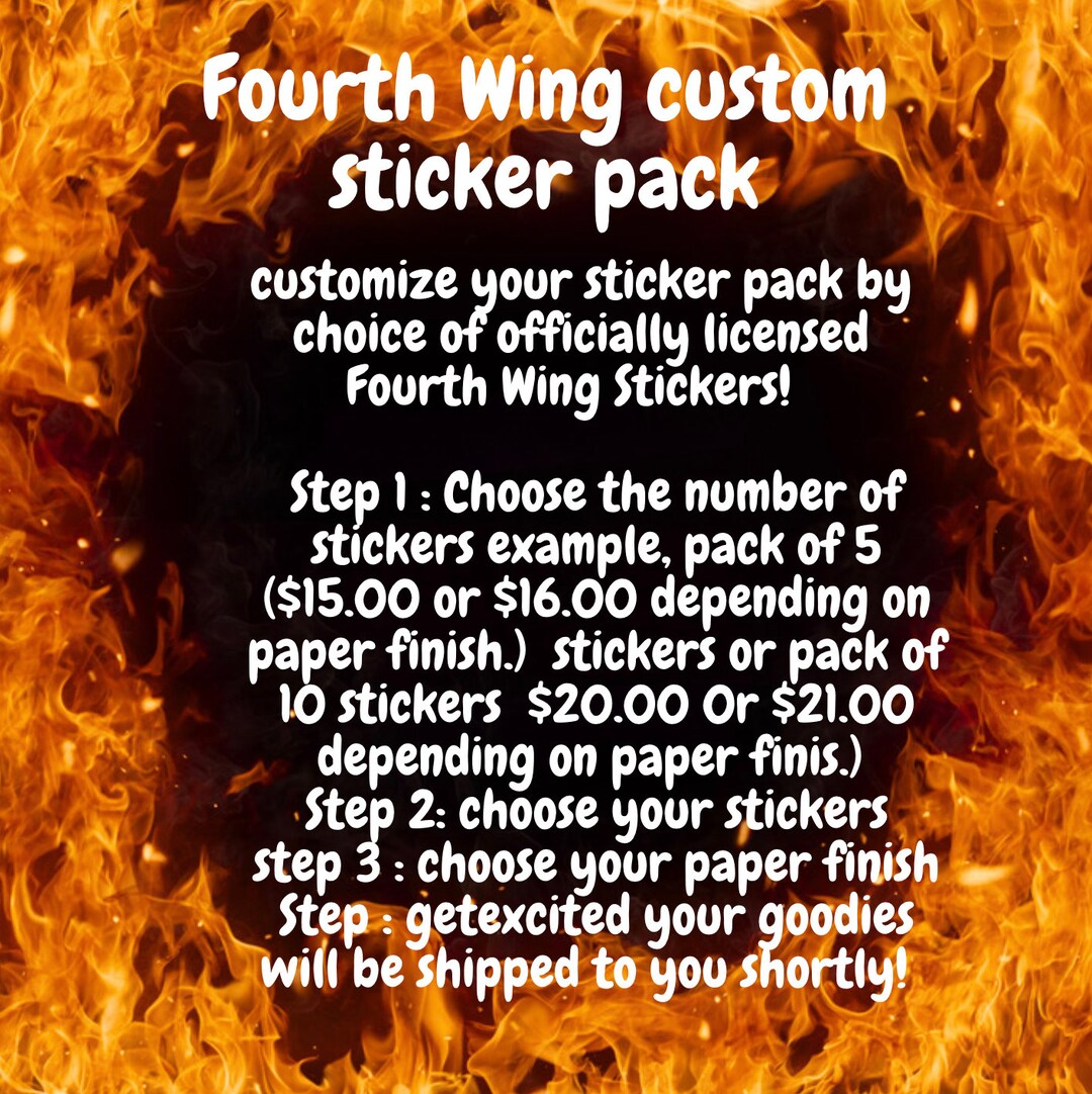 Custom Fourth Wing Sticker Pack - Etsy