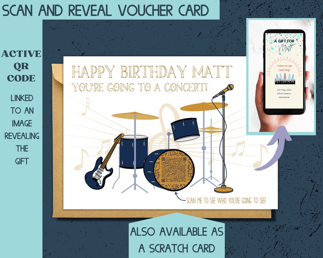 Personalised Surprise Concert Ticket, Scratch Reveal Concert Ticket ...