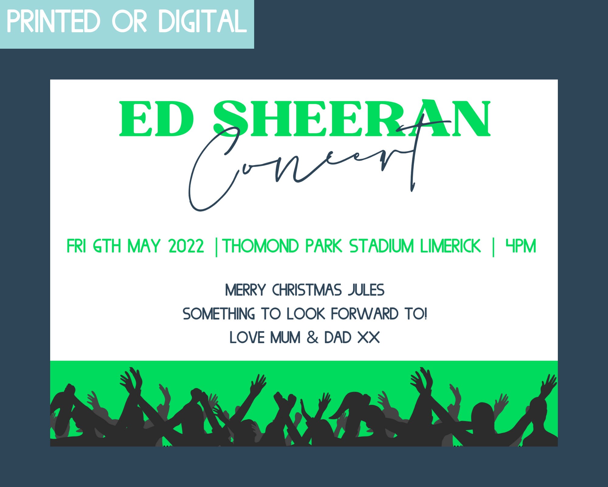 Stationery Concert ticket printable Coldplay ticket festival gift ...