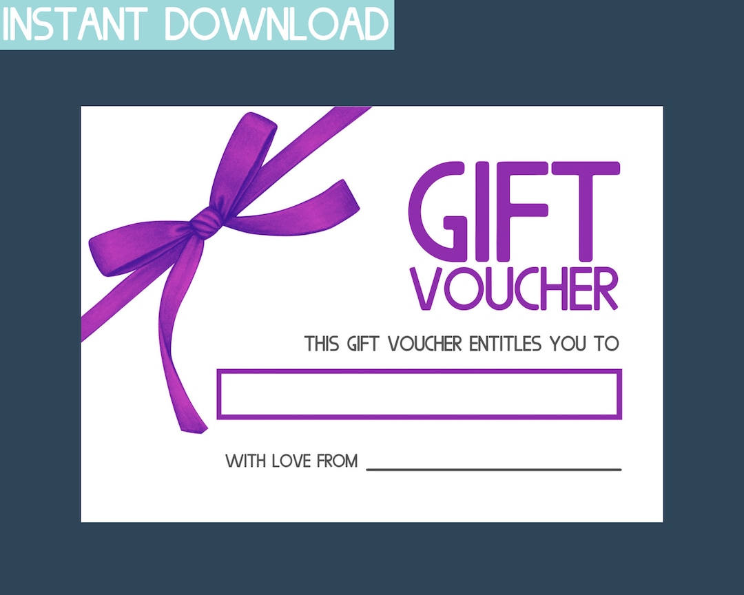 Printable Gift Card, Blank Gift Certificate, Birthday Gift Certificate ...
