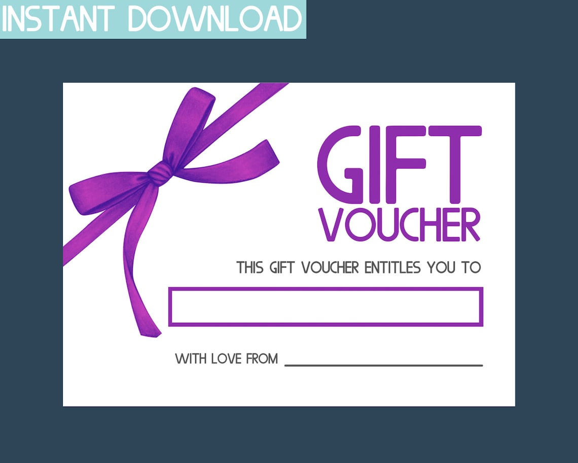 Printable Gift Card Blank Gift Certificate Birthday Gift - Etsy