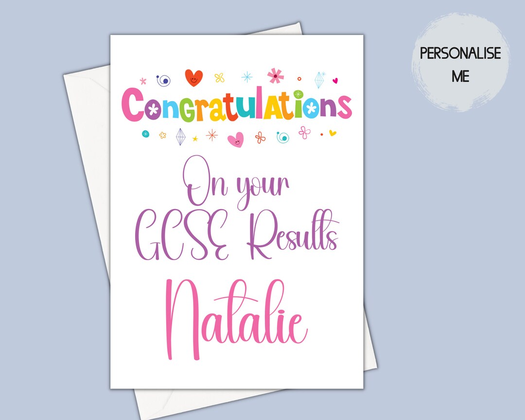 Gcse Results Card, You Did It Card, Gcse Congratulations Card, A Level ...