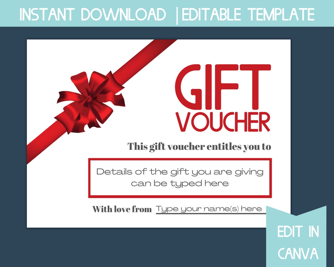 Printable Gift Card, Blank Gift Certificate, Birthday Gift Certificate ...