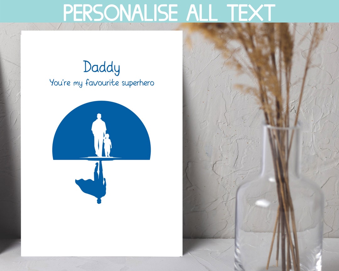Superhero Fathers Day Card, Fathers Day Card From Son, Superhero Dad ...
