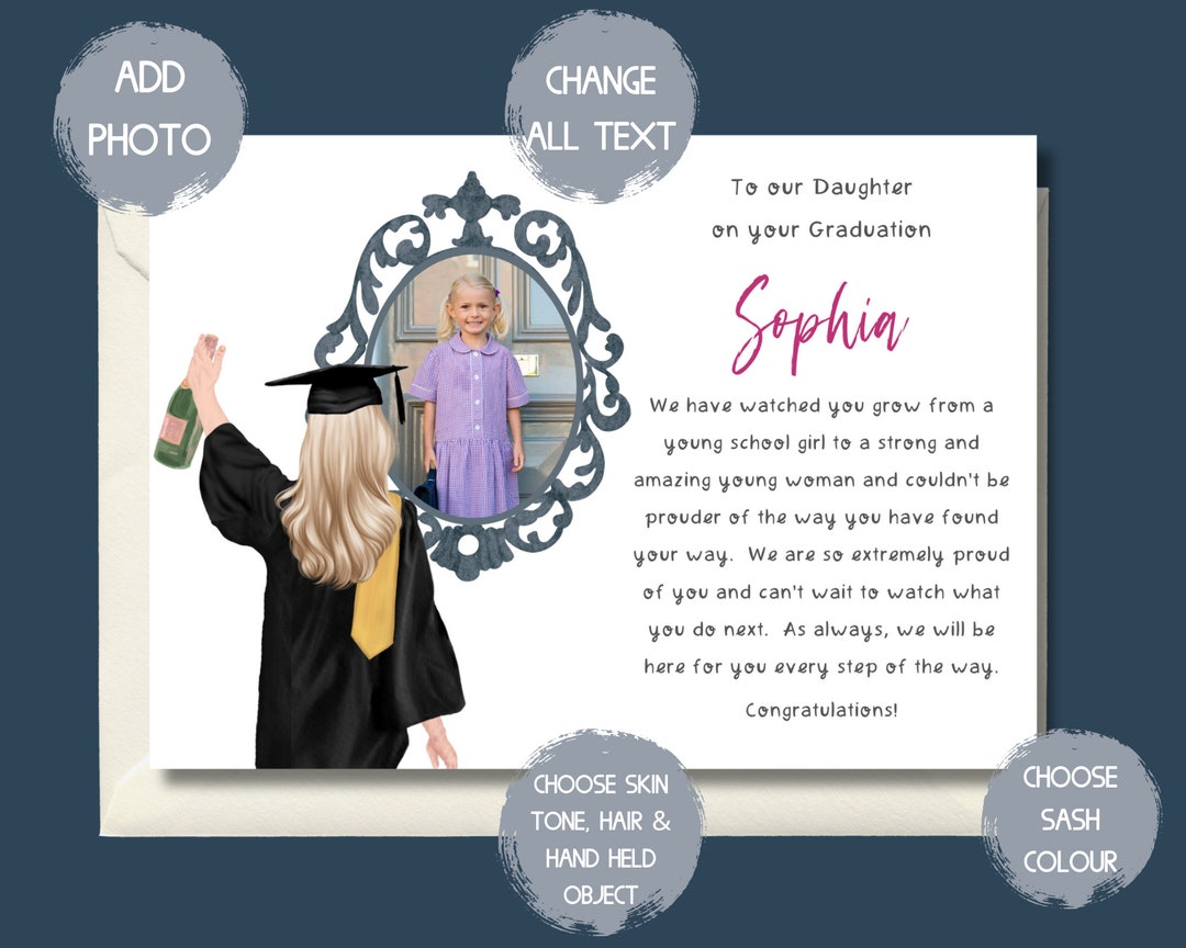 Personalised Graduation Cards Daughter, Graduation Card for ...