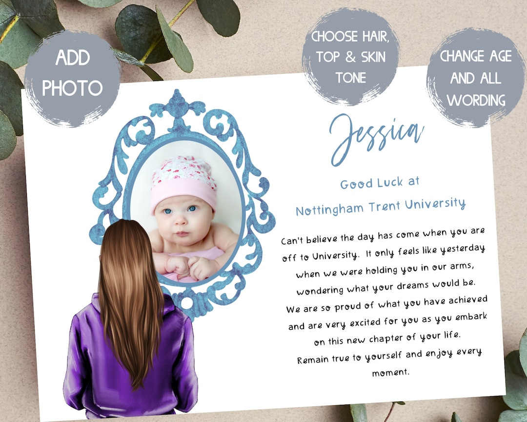 Personalised off to University Card Daughter, Good Luck at University ...