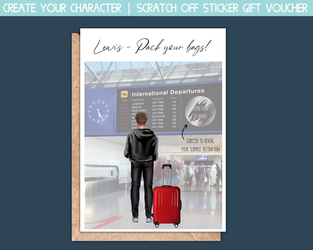 Scratch Travel Ticket Surprise Trip Scratch off Cards - Etsy