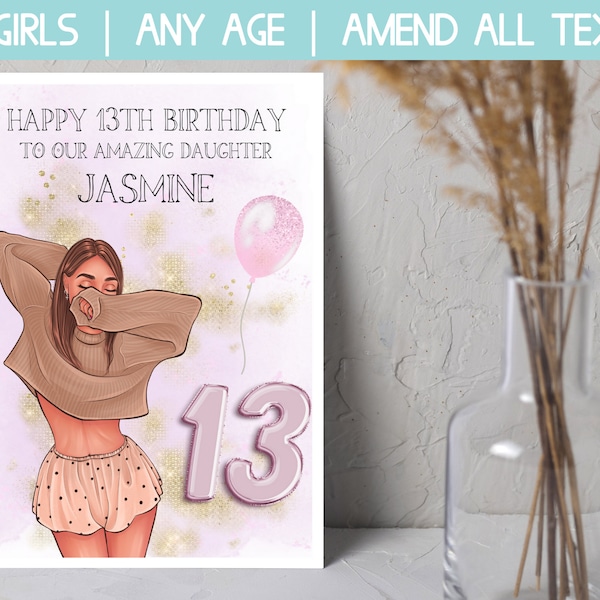 Birthday Cards for 13 Year Old Girl - Etsy
