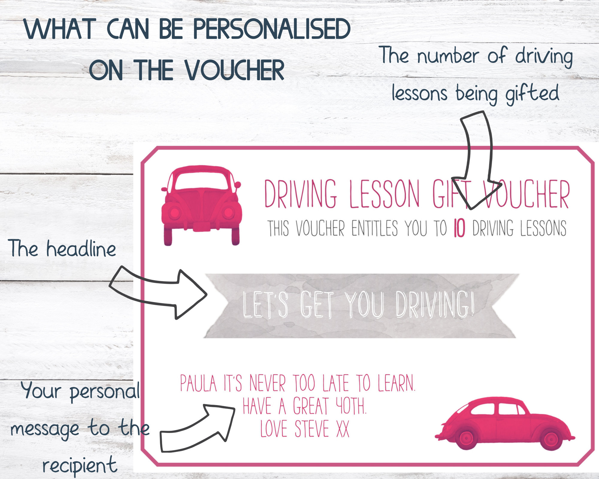 Printable Driving Lesson Voucher 17th Birthday Gift Voucher | Etsy