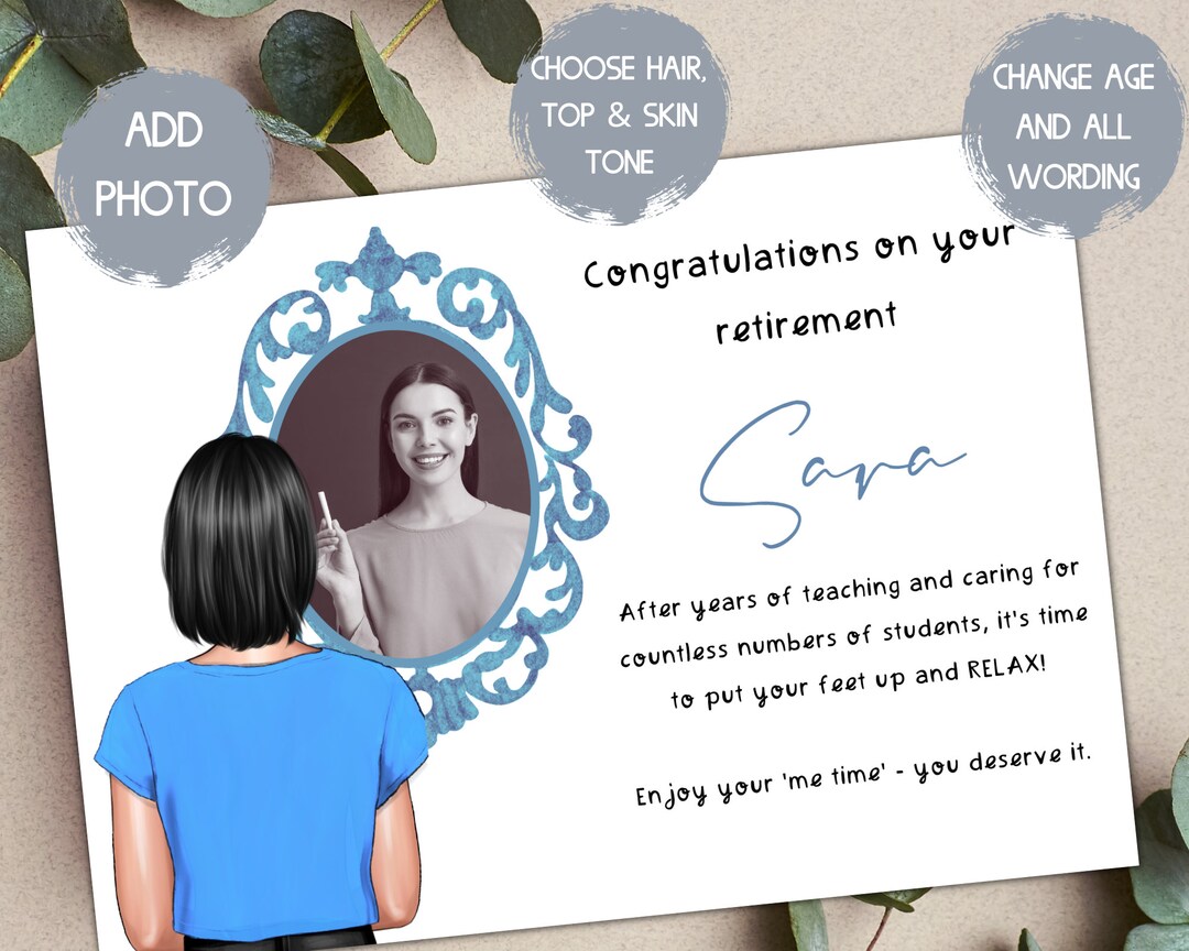 Teacher Retirement Gift, Personalised Teacher Retirement Card ...