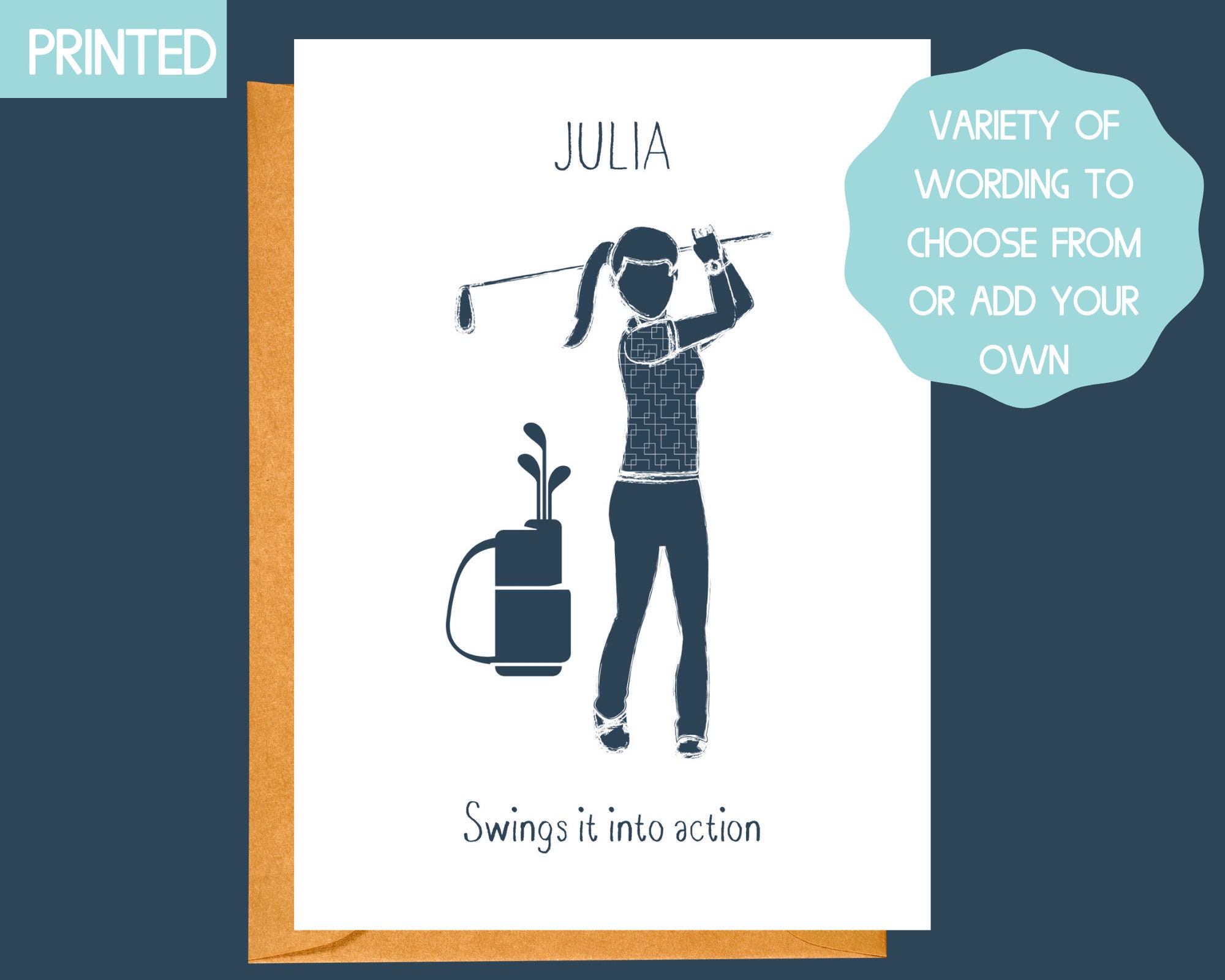 Personalised Golf Card Birthday Card for Her Golfer Card - Etsy
