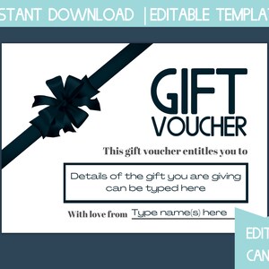 Printable Gift Card Blank Gift Certificate Birthday Gift - Etsy