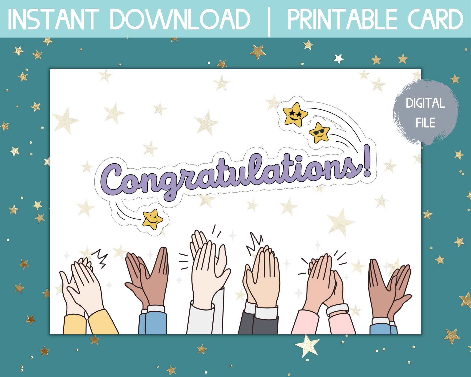 Printable Congratulations Card Printable Congrats Card - Etsy Australia