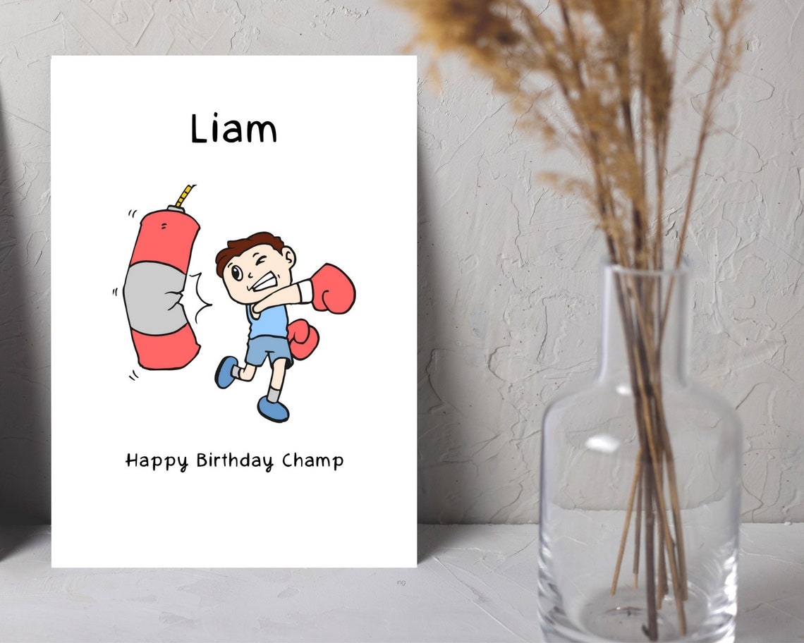 Personalised Boxing Birthday Card for Brother Boxer Birthday | Etsy