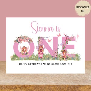 Personalised Name Birthday Card, Fairy 1st Birthday Card for Daughter ...